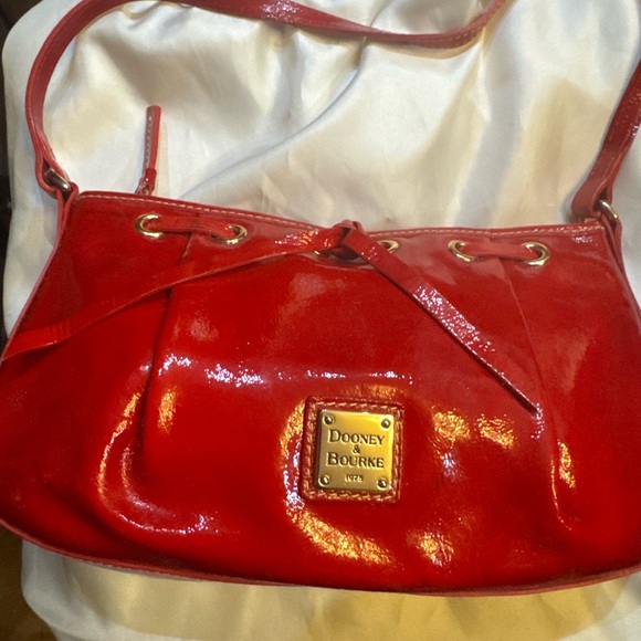 Dooney & Bourke | Bags | Dooney Bourke Shiny Red Shoulder Bag | Poshmark